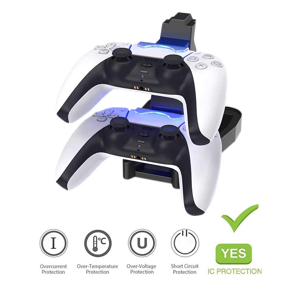 PS5 DualSense Controller Charger, Aosai Playstation 5 Controller Charger Charging Docking Station Stand.Dual USB Fast Charging Station & LED Indicator for Sony PS5 DualSense Controller (Black)