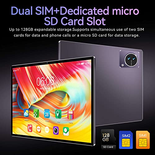 SHMIZZ Dual Card 10.1 Inch Smart Tablet, Android 5.1 Operating System,2G+32G Call Game Dual Camera HD Display,GPS Navigation & FM Radio,4000mAh Large Capacity Battery,Best Gifts (Purple)