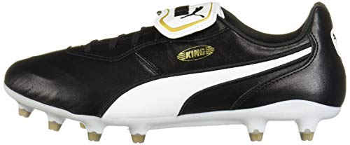 PUMA Mens King Top Firm Ground Soccer Cleats, PUMA Mens black-PUMA Mens white, 10