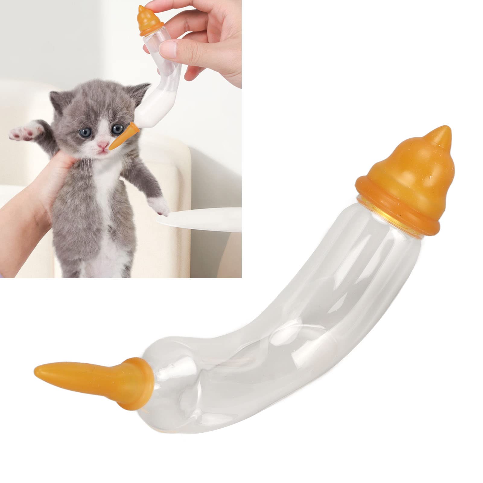 Pet Milk Feeding Bottle Glass Changeable Arc Design Newborn Pet Milk Feeder for Kitten Puppy Hamster 10ml Kitten Milk Feeding Bottle