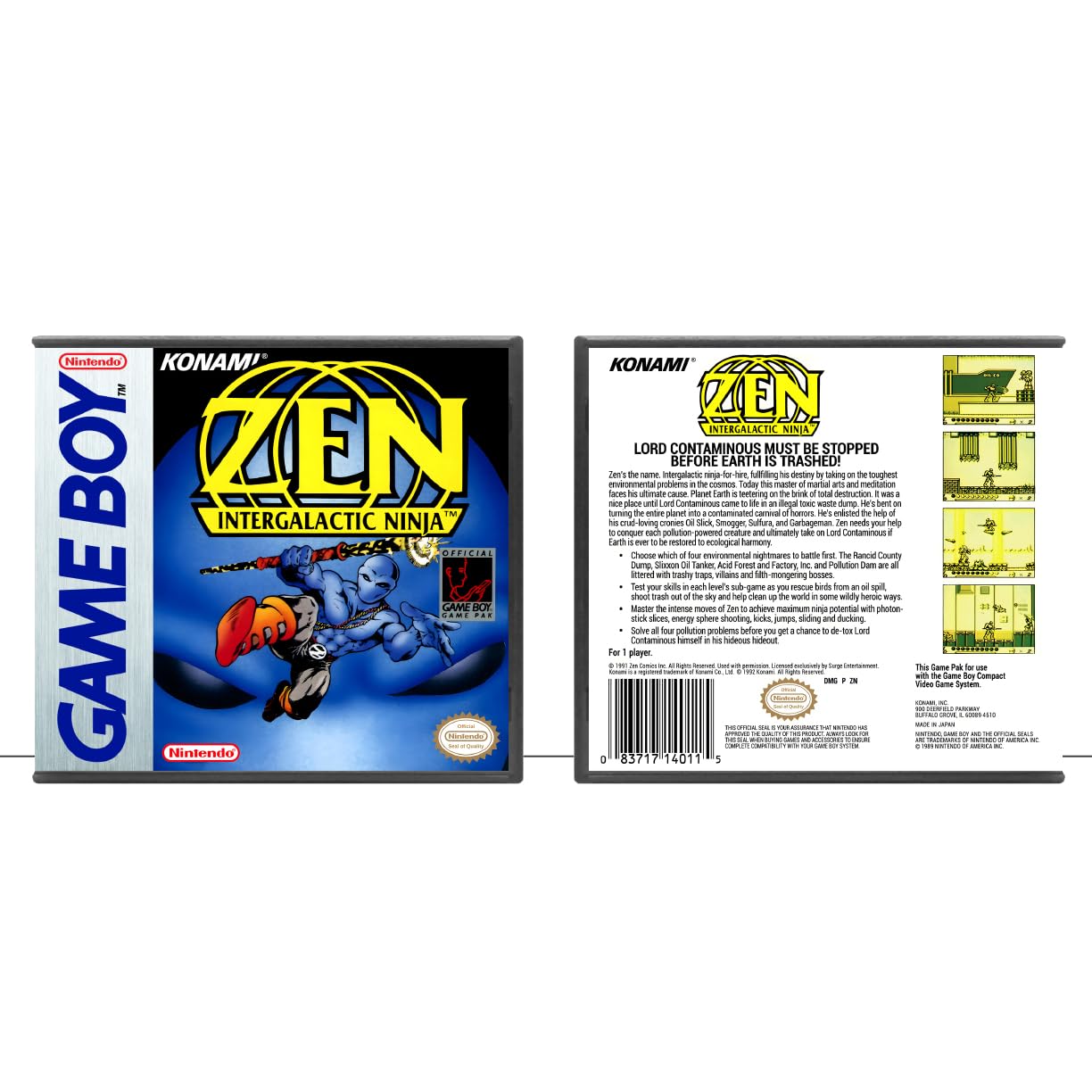 Zen the Intergalactic Ninja | (GB) Game Boy - Game Case Only - No Game