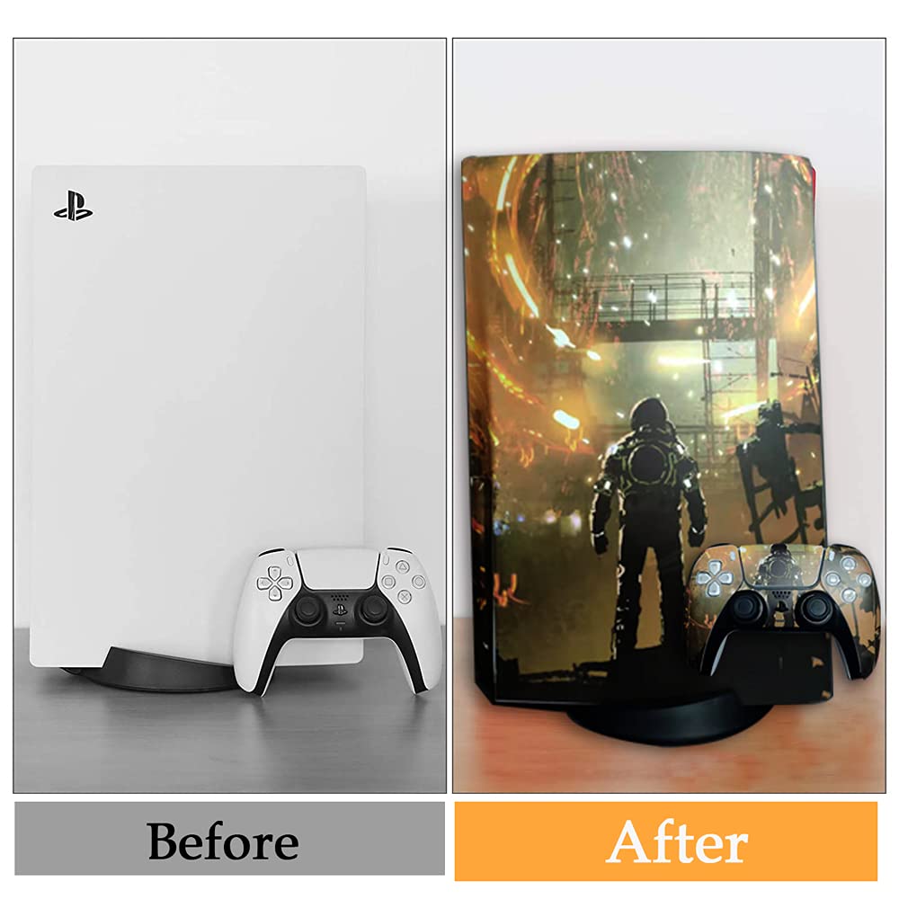 PS5 Skin for Console and Controller, Vinyl Sticker Decal Cover for Playstation 5, Whole Body Skin Protector Durable, Scratch Resistant, Compatible with Playstation 5 Disk Edition (Lost Astronauts)