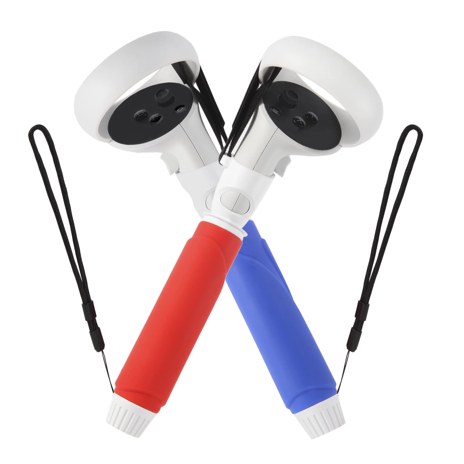 VR Beat Saber Handles,Upgraded VR Dual Handles Extension Grips and Long Stick Handle for Meta/Oculus Quest 2 Controller Playing BeatSaber Games