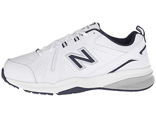 New Balance Men's 608 V5 Casual Comfort Cross Trainer, White/Navy, 12