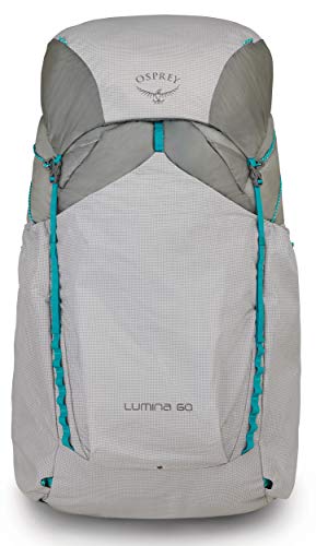 Osprey Lumina 60L Women's Ultralight Backpacking Backpack, Cyan Silver, Small