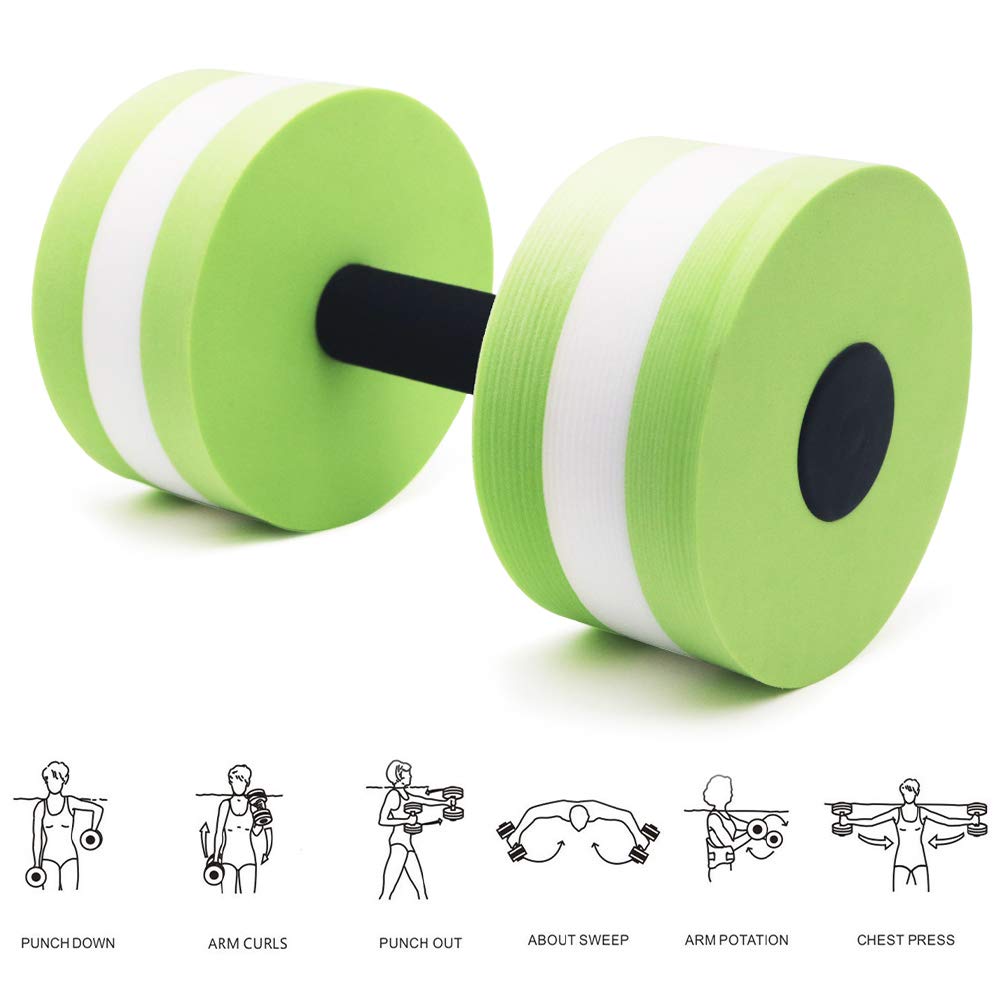 OSMOFUZE Aquatic Exercise Dumbbells β Set of 2 for Water Aerobics Fitness and Pool Exercises Green