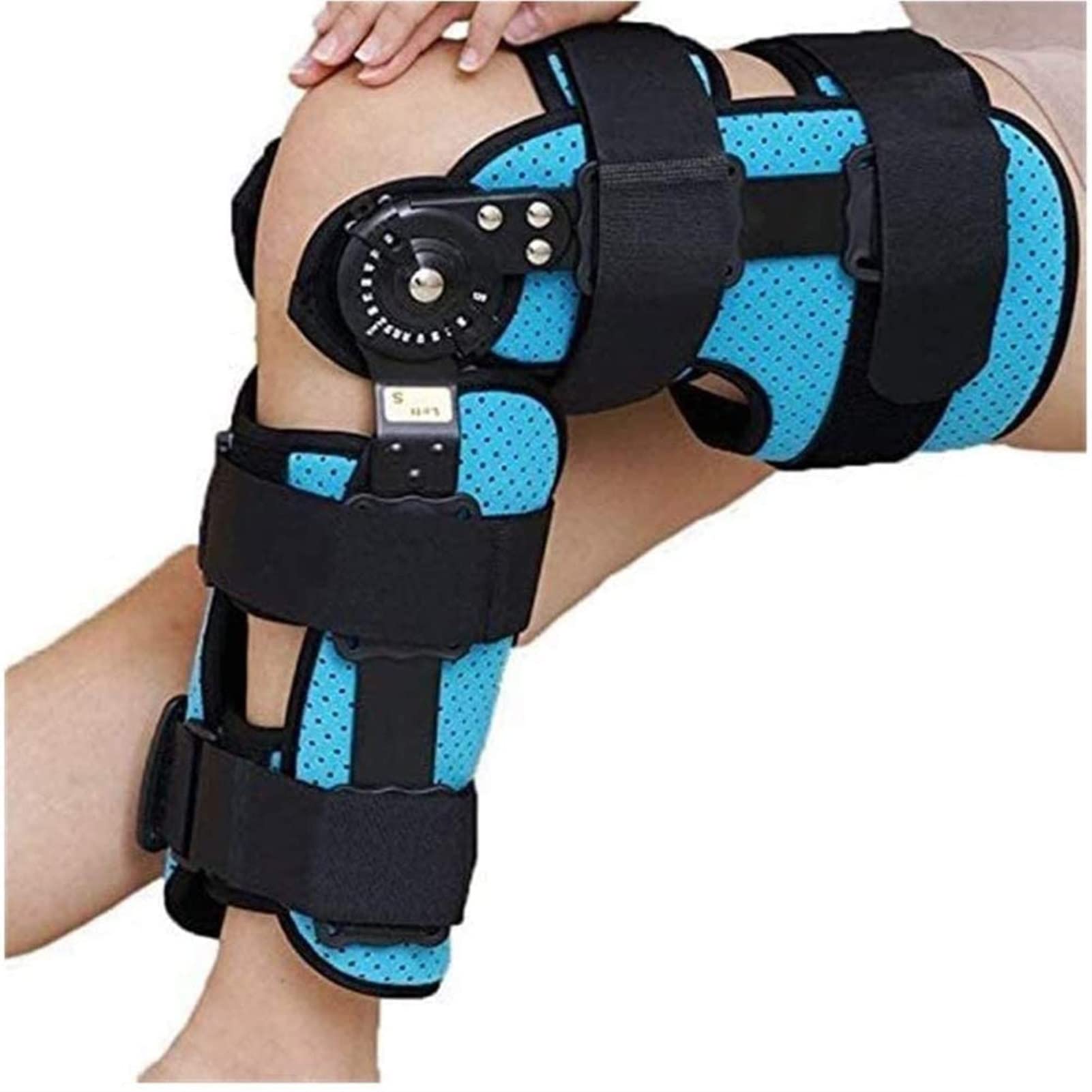 TSUSF Adjustable ROM Hinged Knee Brace Leg Stabilizer, Post-Op Knee Brace For Recovery Stabilization Ligament/Sports Injuries Unisex