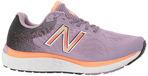 New Balance Women's Fresh Foam 680 V7 Running Shoe, Raw Amethyst/Black/Vibrant Orange, 9.5