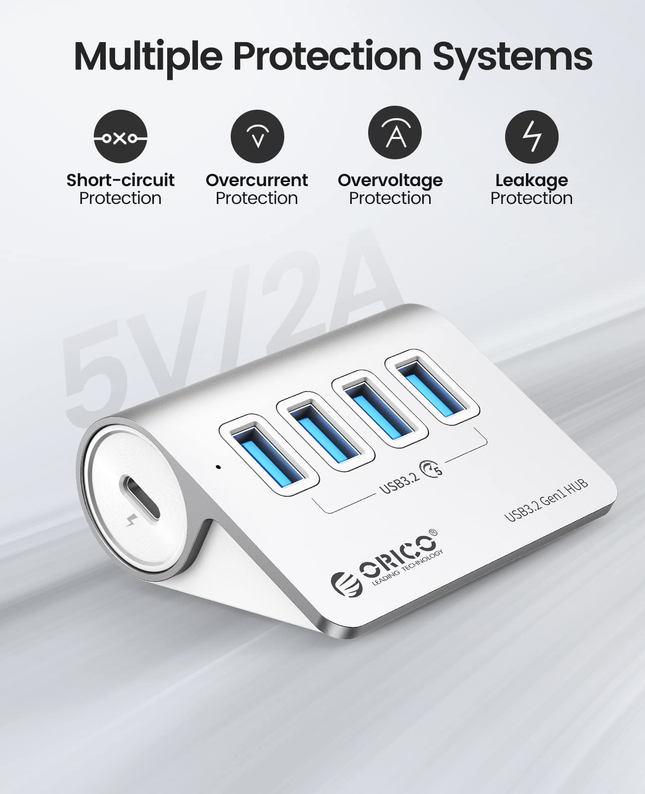 ORICO 4 Port USB 3.0 Unibody Aluminum Portable Data Hub with 3.3ft Extension Cable for MacBook Pro/Mini, iMac, XPS, Surface Pro, Notebook PC, USB Flash Drives, Mobile HDD - Space Gray