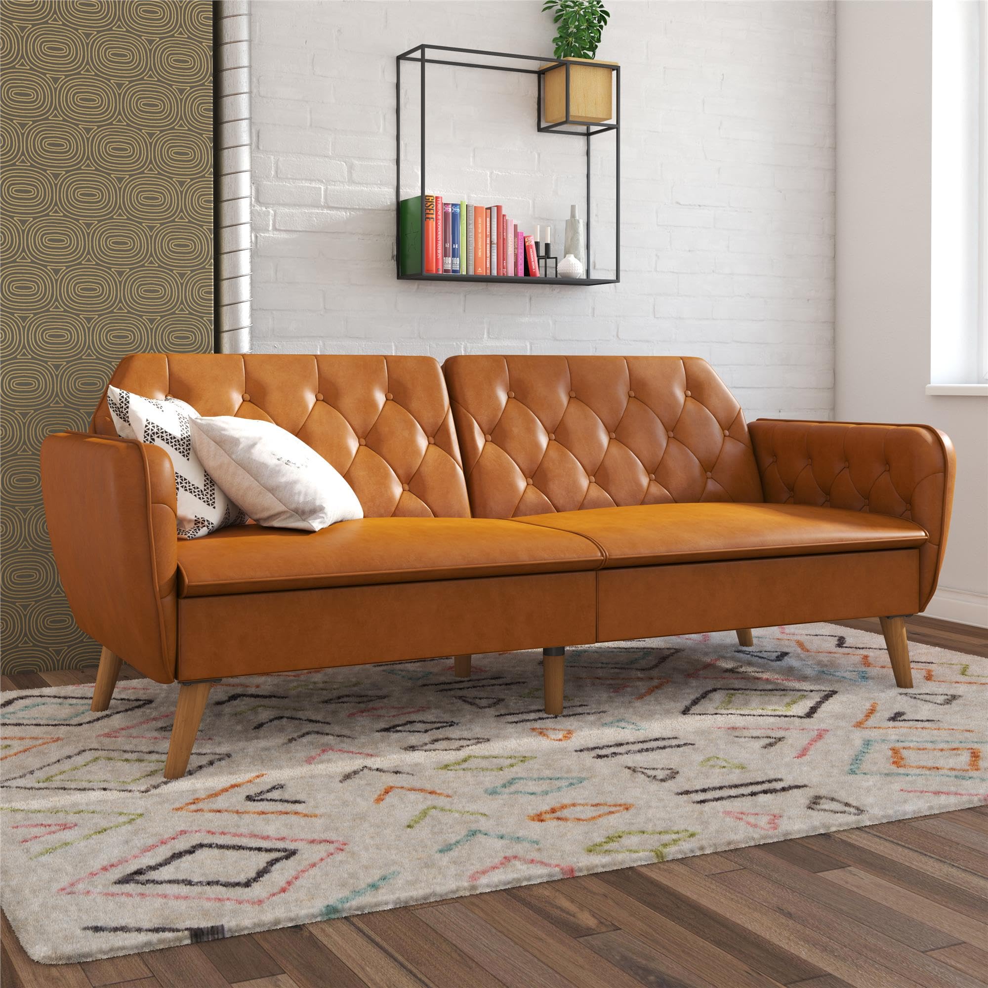 Novogratz Tallulah Memory Foam Futon, Gray Velvet