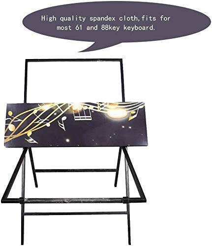 Piano Keyboard Dust Cover For 61/88 Keys,Piano Cover,Keyboard Dust Cover,Adjustable Electric/Digital Piano Stretchable Protective Keyboard Cover with Elastic band Design,Piano Accessories
