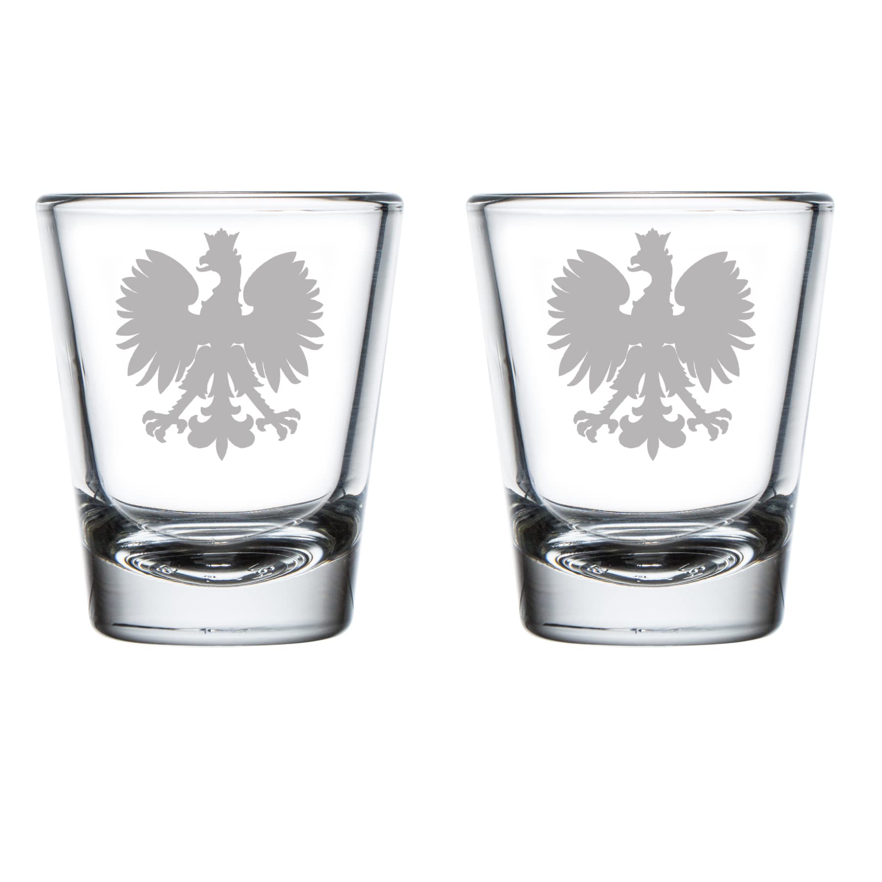 Set of 2 Shot Glasses 1.75oz Shot Glass Poland Polish Eagle