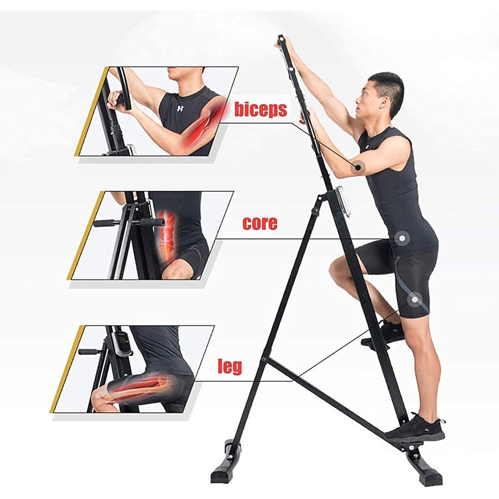 Vertical Climber Machine, Foldable Stair Stepper, Folding Vertical Climber Stepper Cardio Workout Fitness Gym for Home Gym