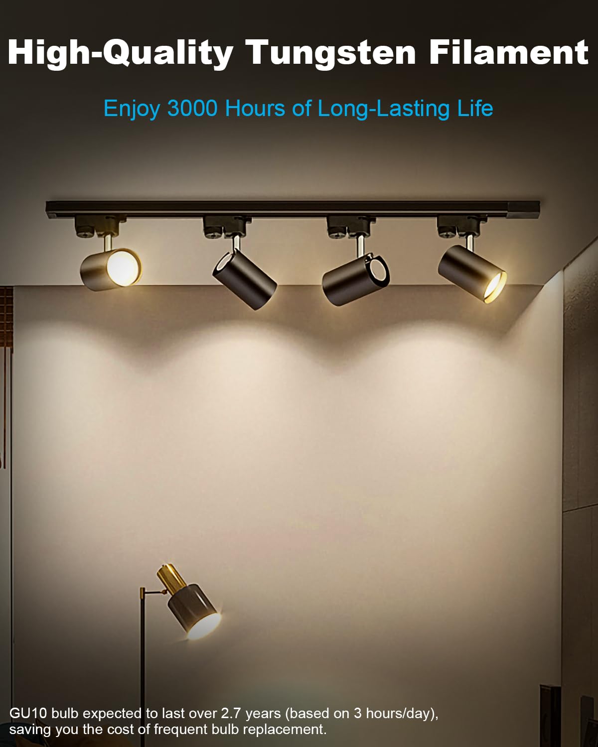 SerBion GU10 Halogen Light Bulbs, GU10+C Candle Warmer Lamp with Dimmable, MR16 120V 25W with GU10 Base for Track Light Bulbs and Range Hood Light Bulbs, Warm White, 3000+Hours Long-Lastin Pack of 6
