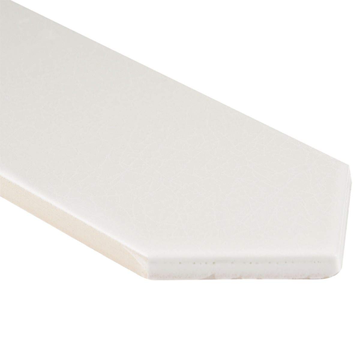 Saloni White 2.95 in. x 11.81 in. Polished Ceramic Backsplash, Kitchen, Bathroom Wall Tile (28 Pieces 5.91 Sq. Ft. / Case)