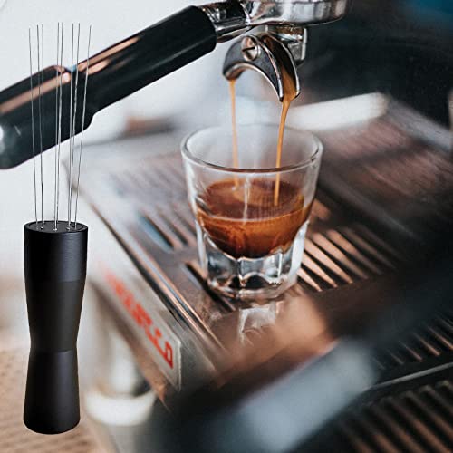 VEPEET Espresso Distribution Tool, Hand Tampers Stirring WDT Tool, Needle Type Distributor, Made of 304 Stainless Steel(Black)