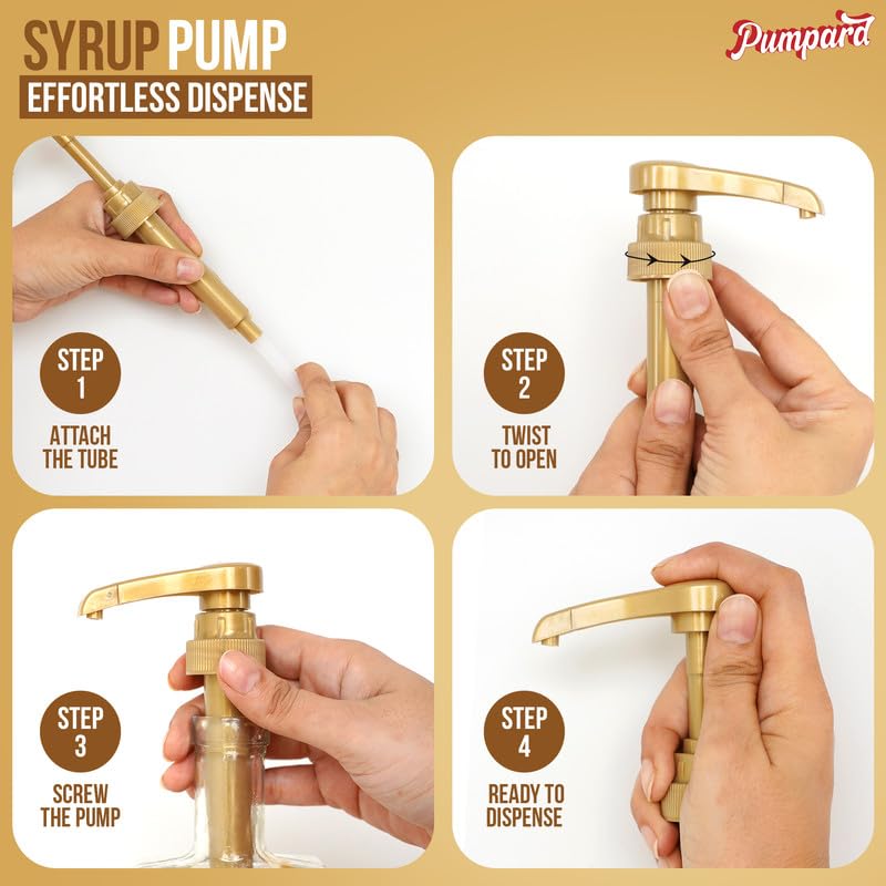 Pumpard Syrup Pump β Mess-Free Coffee Syrup Dispenser with Air-Tight, Leak-Proof Design, Compatible with Most 750ml & 1L Bottles