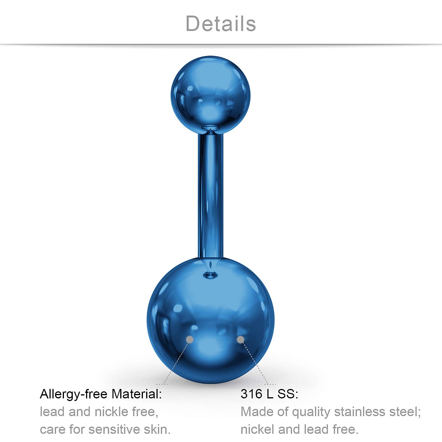 SCERRING Belly Button Rings 14G Stainless Steel Navel Belly Earring CZ Heart Opal Navel Ring Barbell Body Piercing Jewelry 12PCS Blue