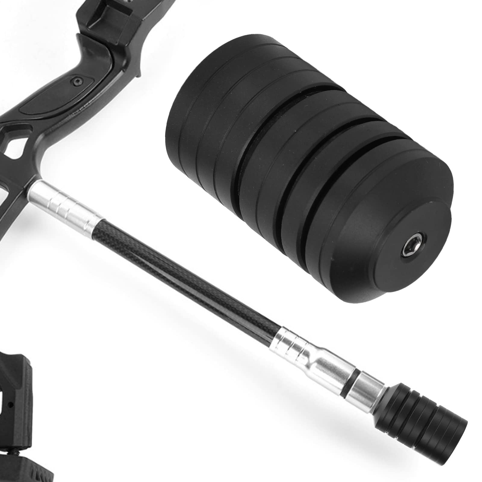 VGEBY Stabilizer Weights, Archery Bow Stabilizer Weight Kit Detachable Aluminum Alloy Counterweight Kit for Recurve Bow and Compound Bow Black Black Stabilizer Weights Recurve Bow