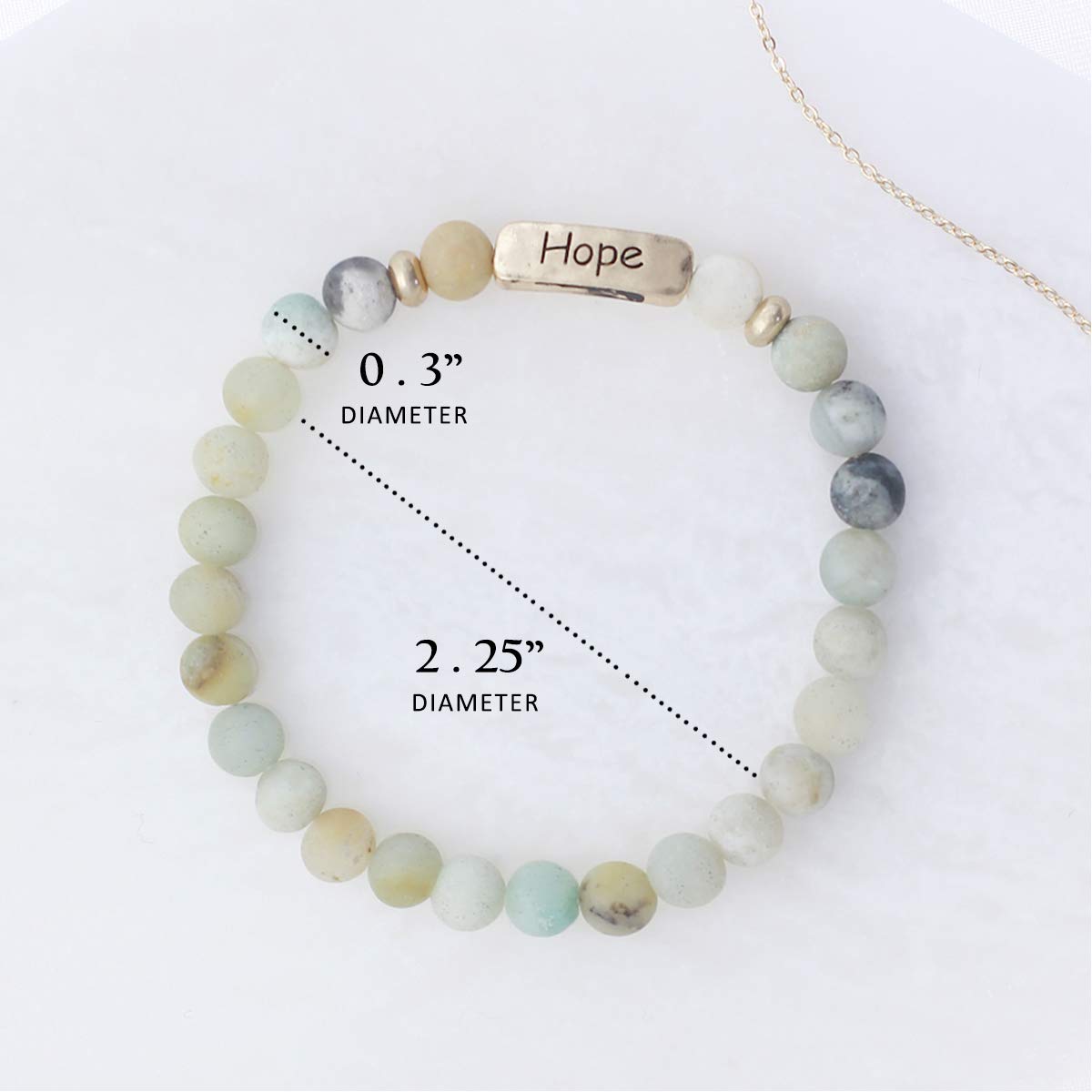 NTLX Christian Bracelets for Women β Hope Bracelet β Natural Stone Stretch Prayer Bracelet β Inspirational Message Jewelry - Great Gift (Light-Multi Turquoise)