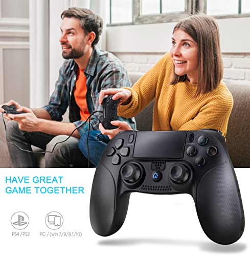 Wireless Controller,Classic Black Game Controller for PS4/Slim/Pro with Dual Vibration Game Joystick/Analog Sticks/6-Axis Motion Glass Jar Soap Dispenser - Silver Liquid Pump for Bathroom & Kitchen - Rust Proof Stainless Steel