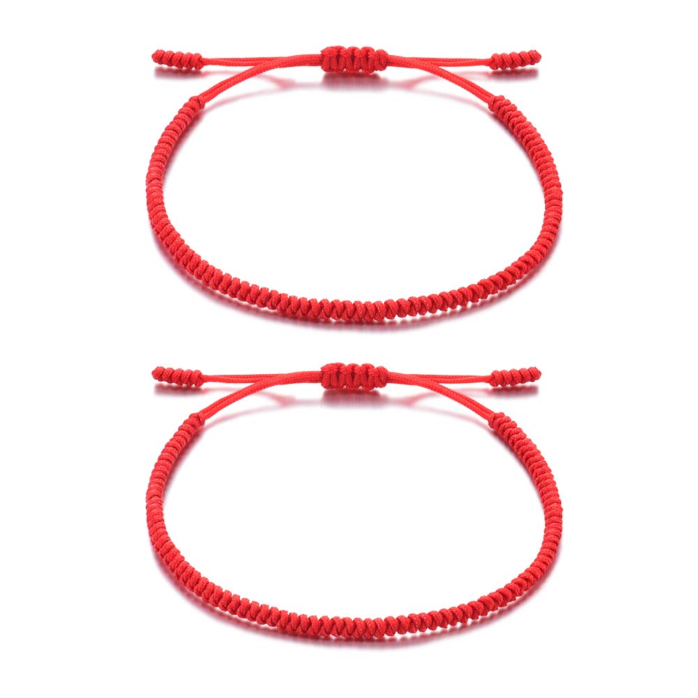 Seyaa Handmade Red String of Fate Bracelet Kabbalah Lucky Protection Matching Bracelets Valentines Day Gifts for Couple Lover Women Men Him Her