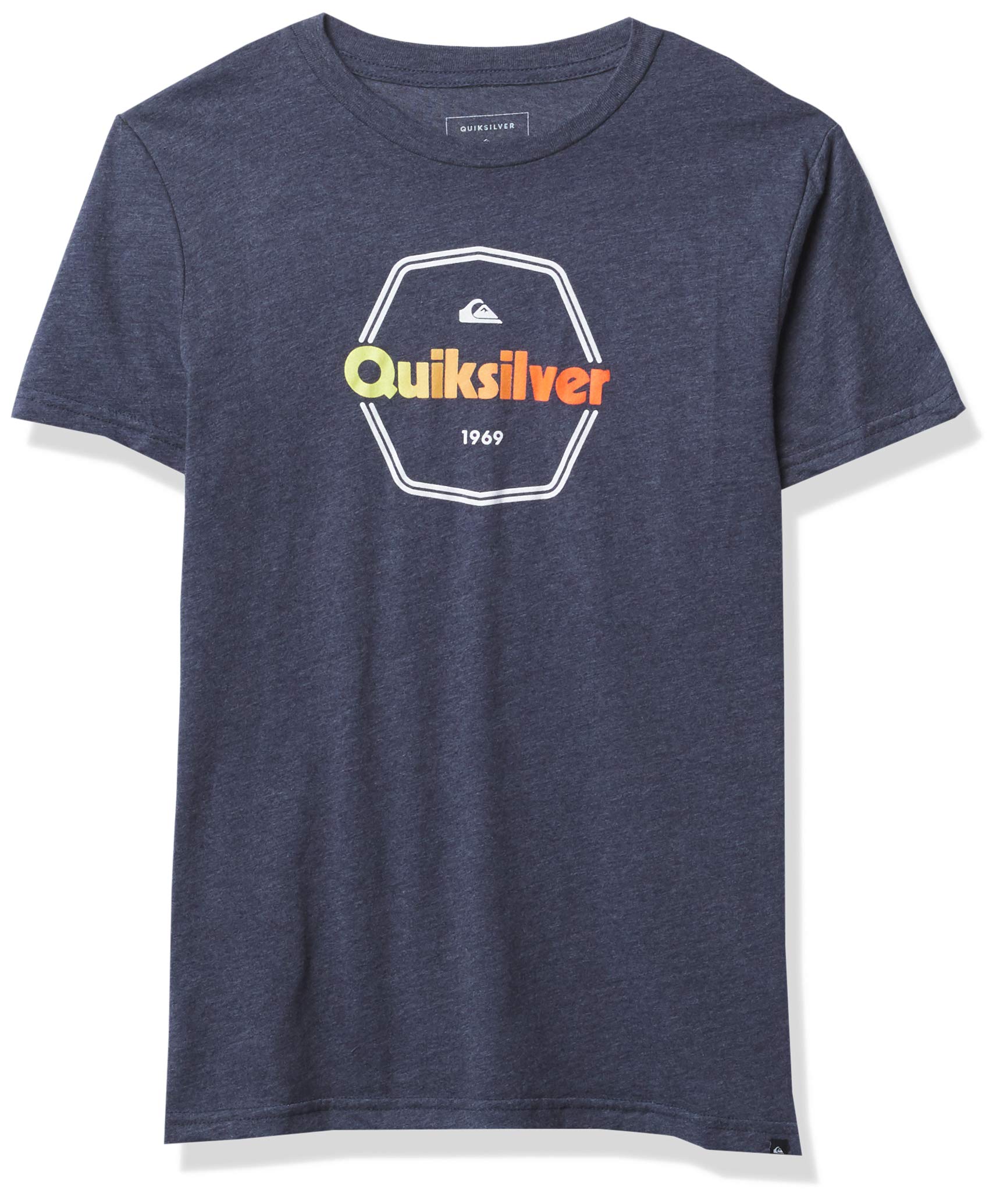 Quiksilver Boys Tee Shirt, Navy Blazer Heather Hard Wired, M/12