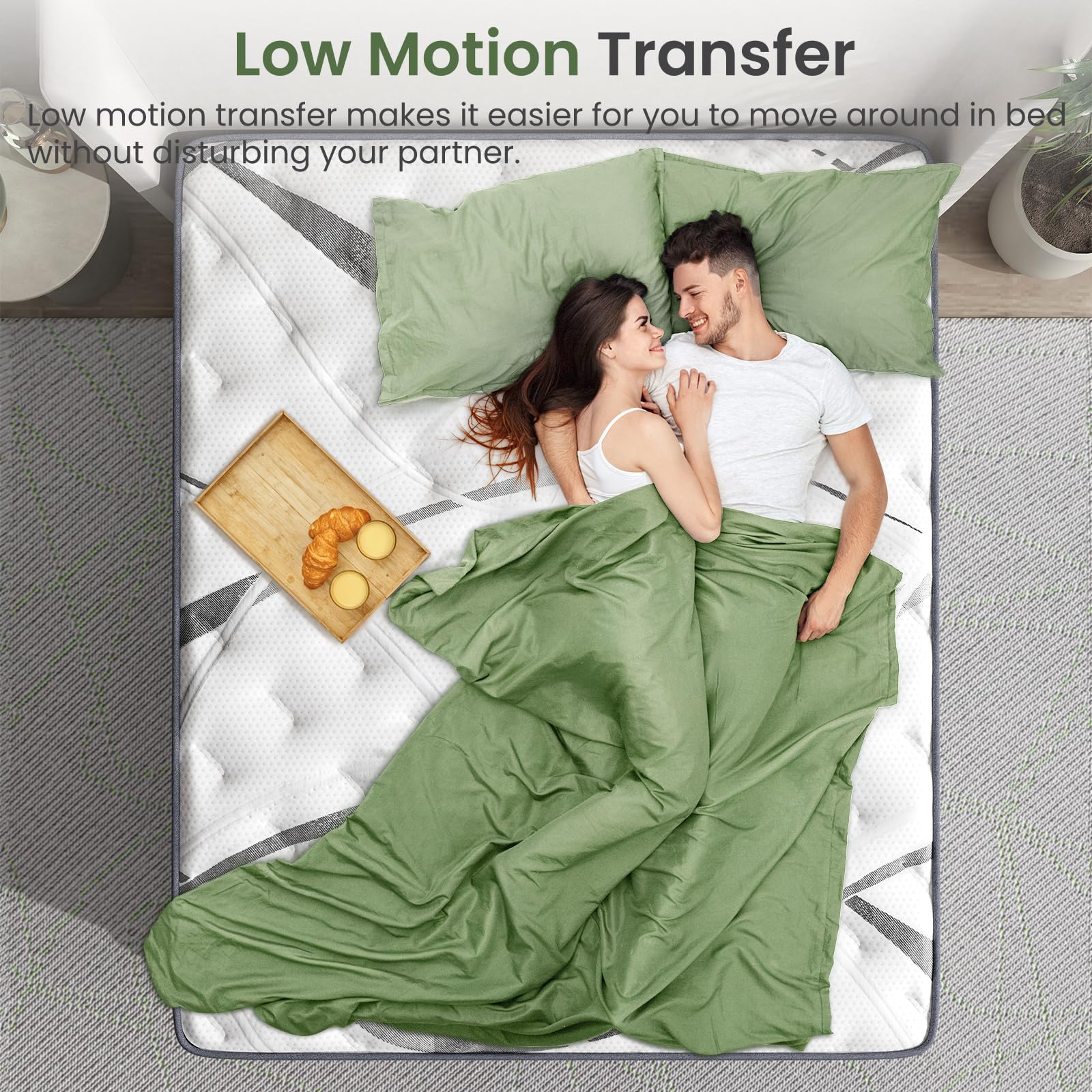 Naiveer King Mattress 12 Inch, Memory Foam Hybrid Mattress, King Size Mattress in A Box, Individually Wrapped Coils, CertiPUR-US Certified, Medium Firm Mattress for Back Pain & Overweight