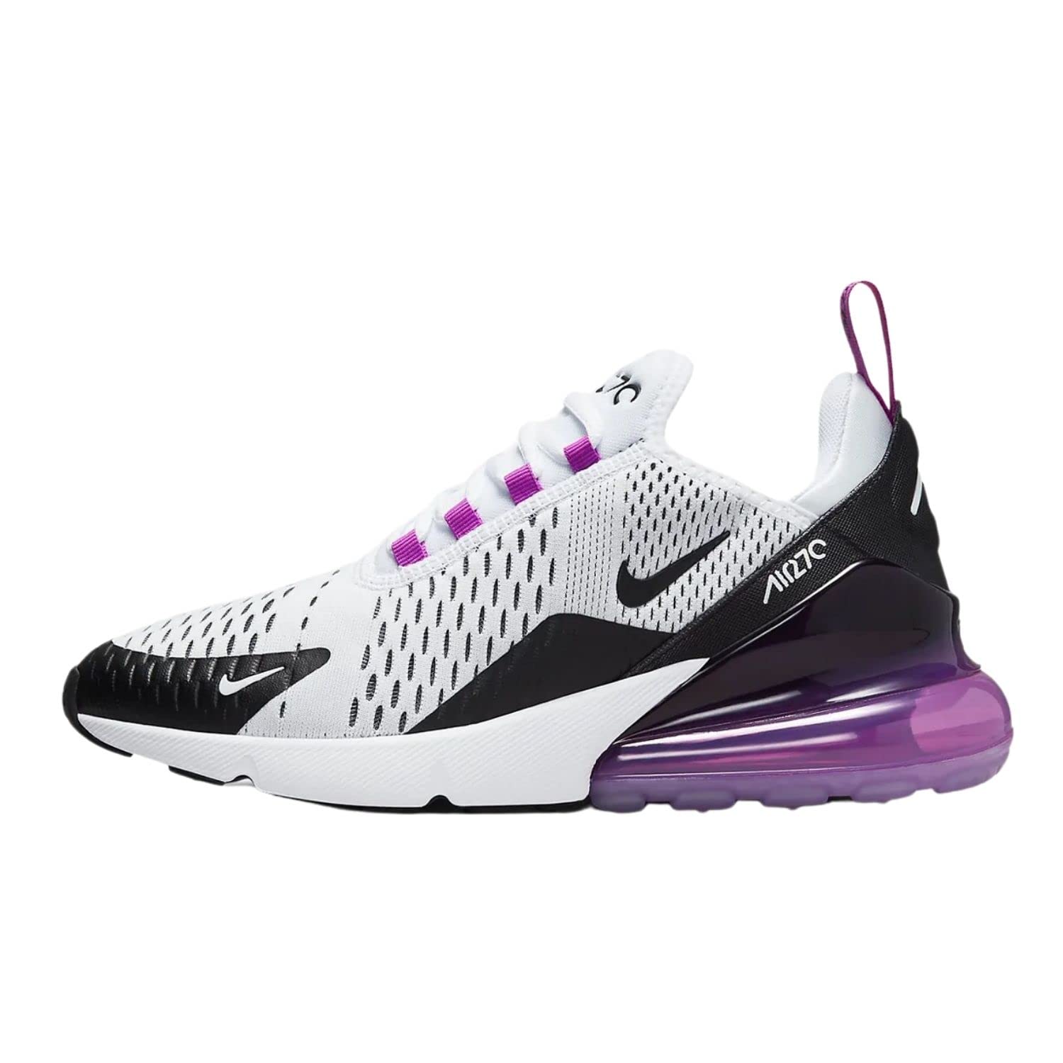 Nike Women's Air Max 270 Shoes, White/Black-fuchsia Dream, 8.5
