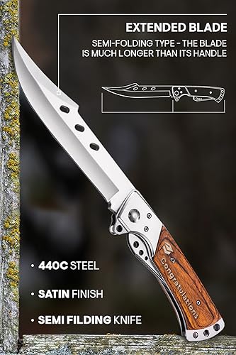 Personalized Gift for Men - Customized Pocket Knife - Custom Engraved Knives - Engraved Gifts for Dad Husband - Gift Idea for Birthday Christmas Valentine's Day Anniversary Stocking Stuffers 4172 PS