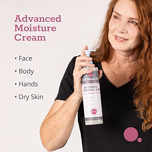 PH Factor 5.5 Clinical Retinol Moisture Cream, Anti-Aging & Skin Firming, 16 Fl Oz w/ Pump, For Face, Body & Hands, Made in USA