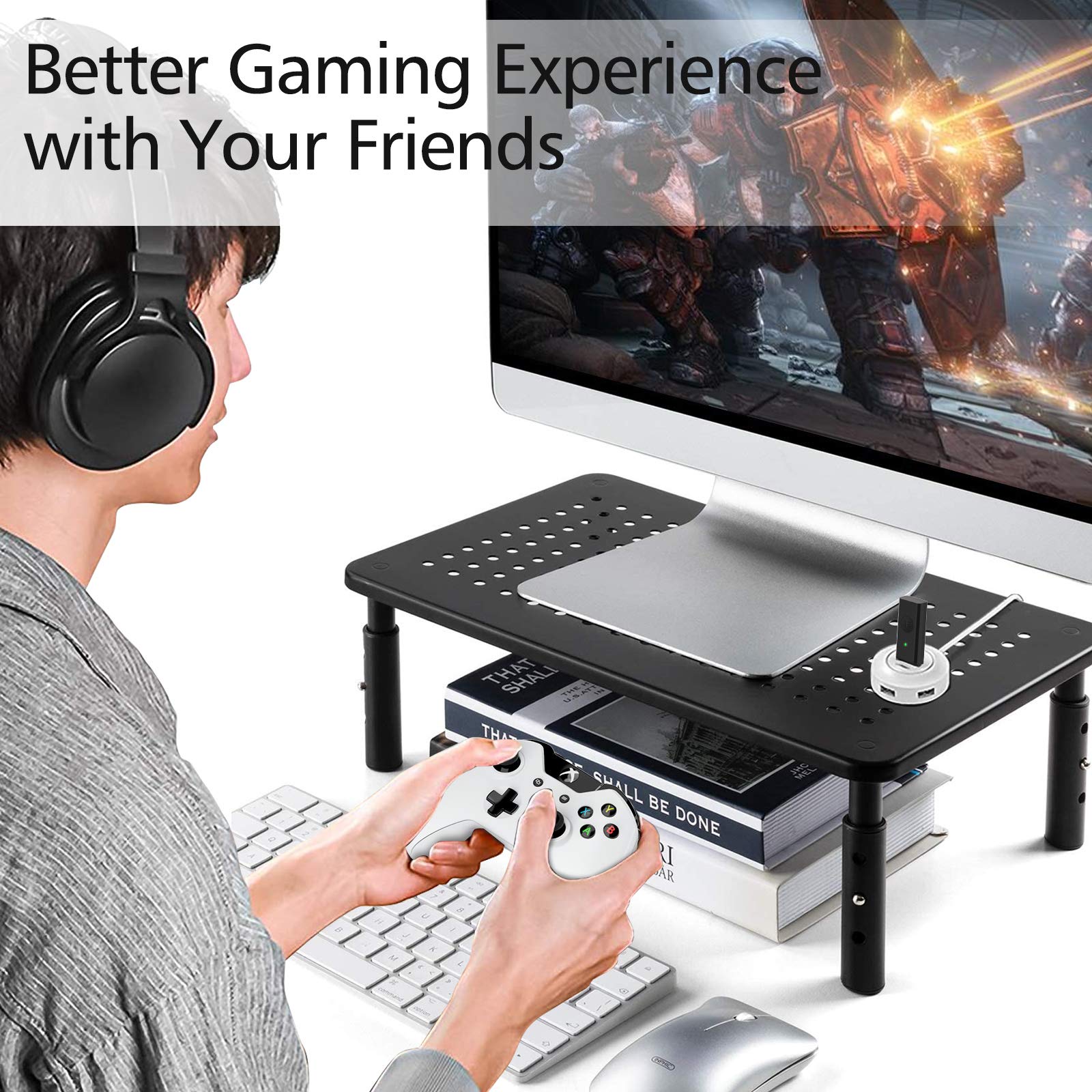 Oussirro Wireless Adapter for Xbox One Controller, Compatible with PC Windows 10 W10