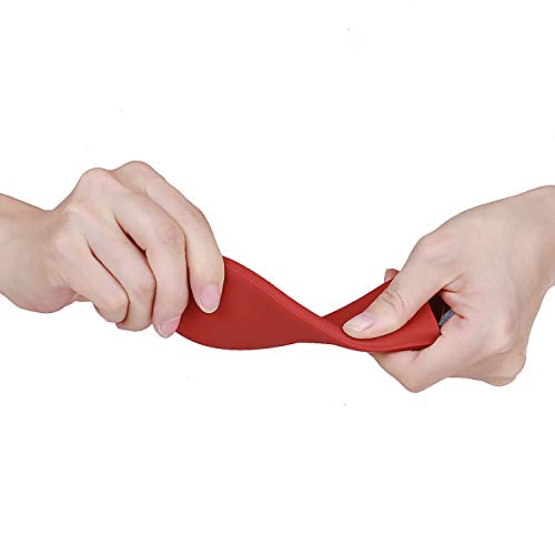 SKEMIX 4 Packs Silicone Hot Handle Holder Kitchen Heat Resistant Fry Pan Milk Pot Sleeve Grip Handle Cover Potholder for Cast Iron Skillets Griddles Metal & Aluminum Cookware β Black & Red