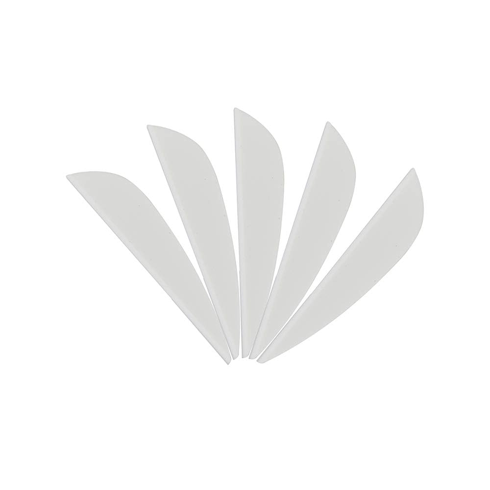 SHARROW 100pcs Archery Arrow Fletches 1.75Inch 2Inch 2.5Inch 3Inch Rubber Arrow Feather Fletching Arrow Vanes for DIY Arrows (White, 1.75Inch)