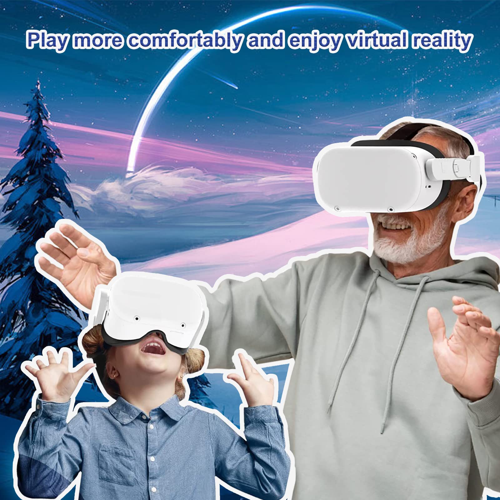 VR Replacement Head Strap for Oculus Quest 2,Ergonomic Comfortable Design Headset Adjustable Replacement Accessory for Quest 2 Elite Strap Lightweight Wear to Gaming/Movies