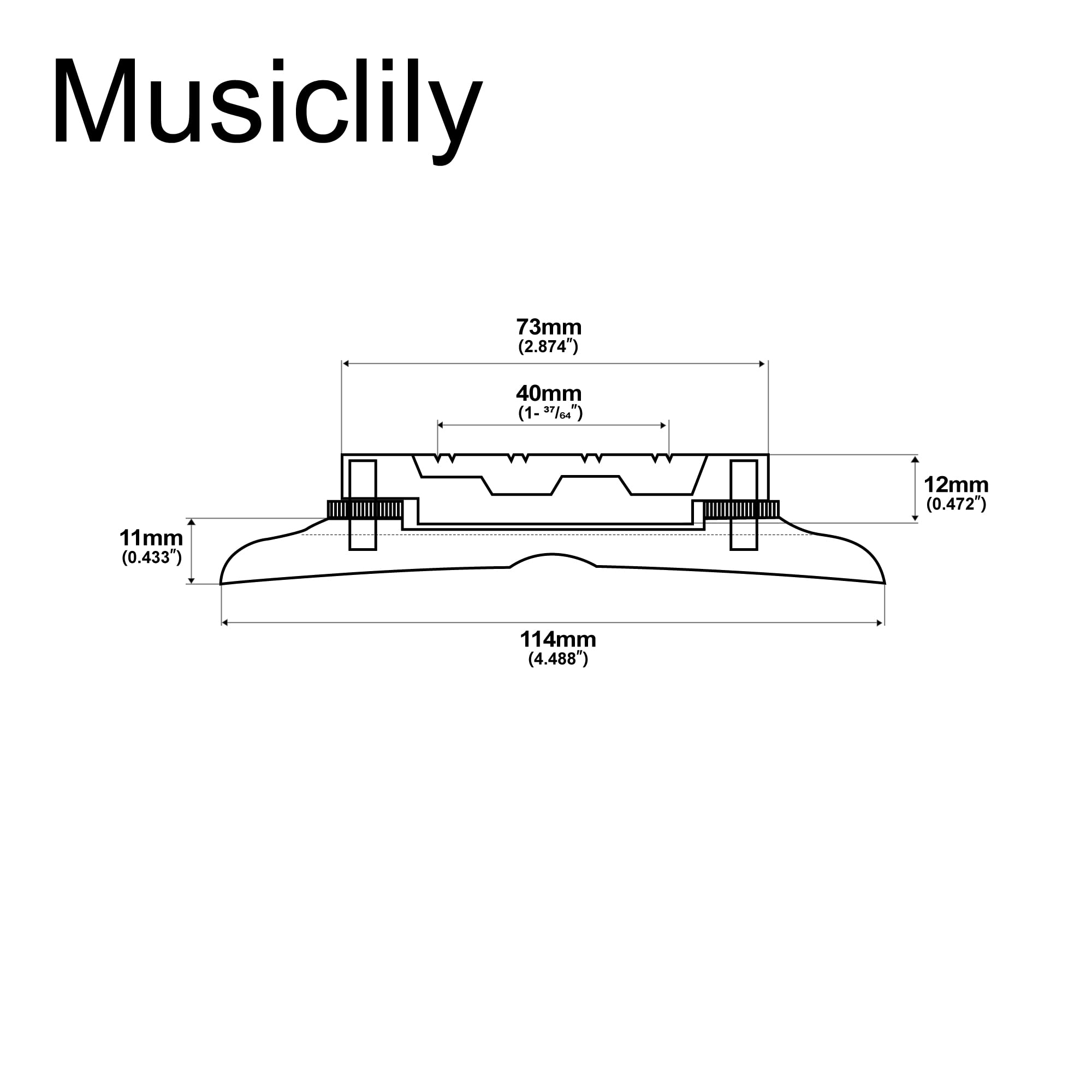 Musiclily 114mm Rosewood Adjustable Compensated Mandolin Bridge Set