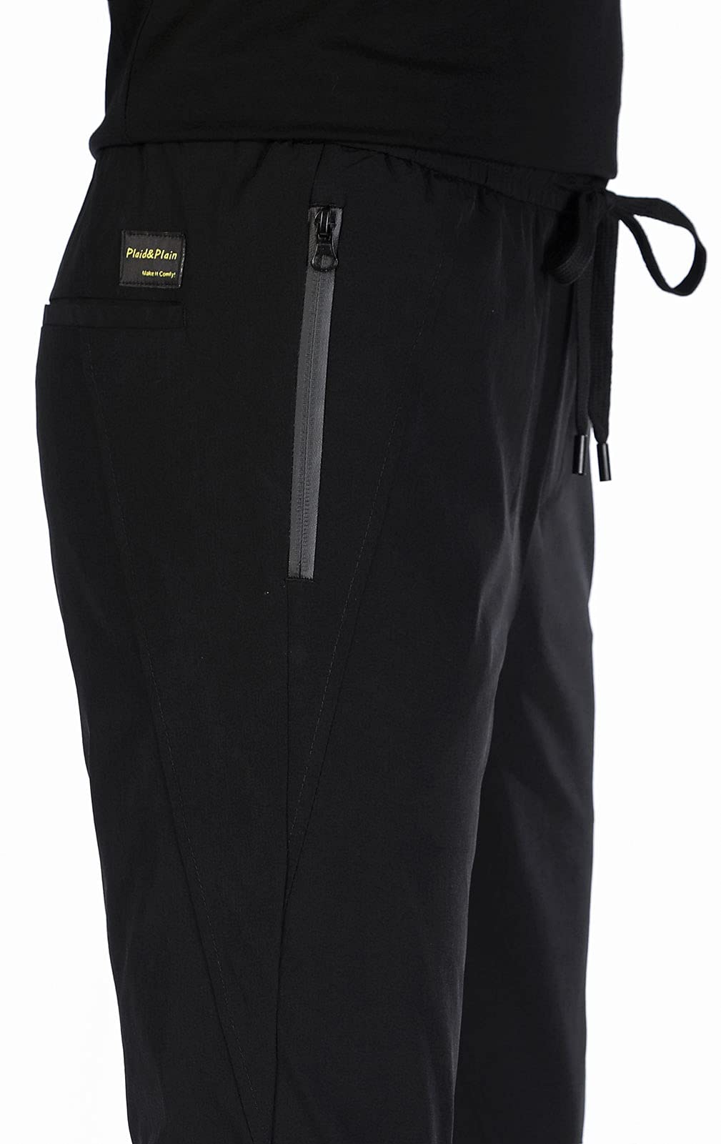 Plaid&Plain Men’s Quick Dry Track Pants Men’s Elastic Waist Hiking Pants E7201 Navy Blue 34X30