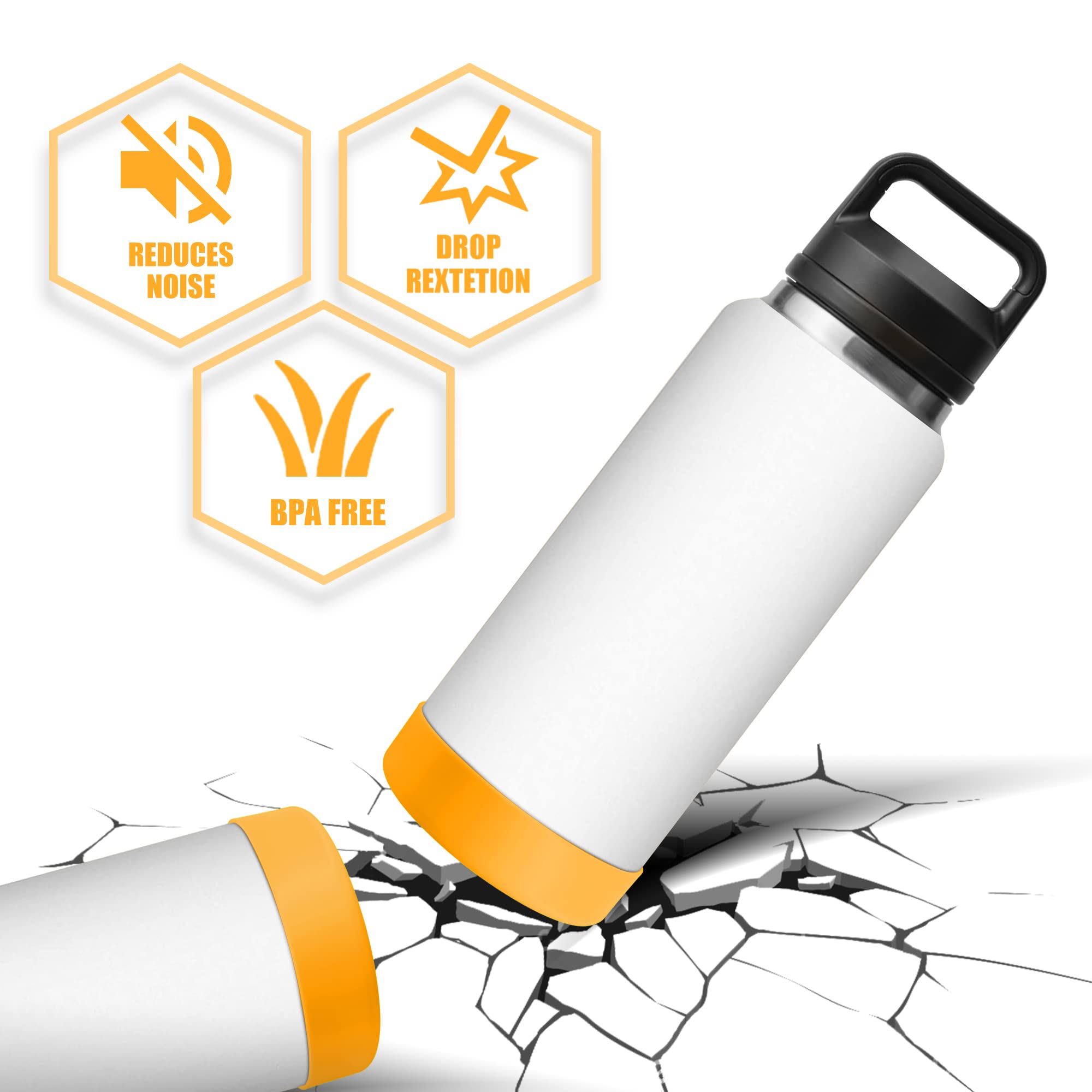 VIKIZUES Water Bottle Boot, Compatible with YETI, Owala Water Bottles, Accessory Silicone Water Bottle Protector, Anti-Slip Silicone for YETI/Owala Boot, Protective Bottom Sleeve Cover