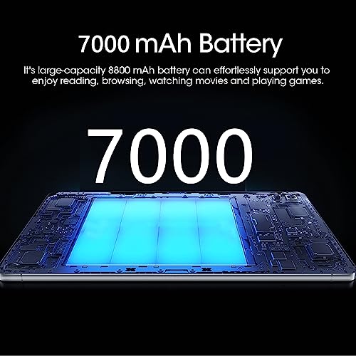 SHYEKYO Smart Tablet, Octa Core 7000mAh 8GB RAM 256GB ROM Dual Speakers WiFi Tablet with OTG Cable for Reading Game (Blue)