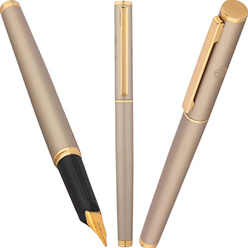Oculus Swag-1332 Premium Collection Executive Medium Nib Golden Trims Metallic Fountain Metallic Pen.