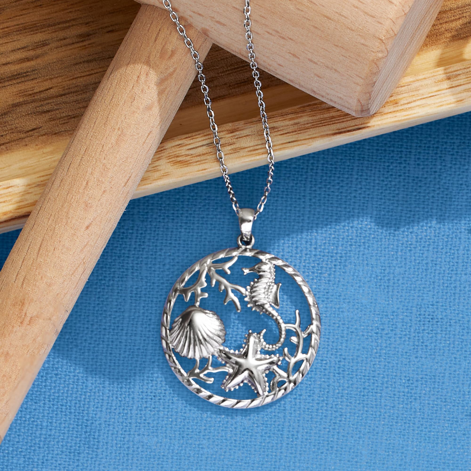 Ross-Simons Sterling Sea Life Pendant Necklace
