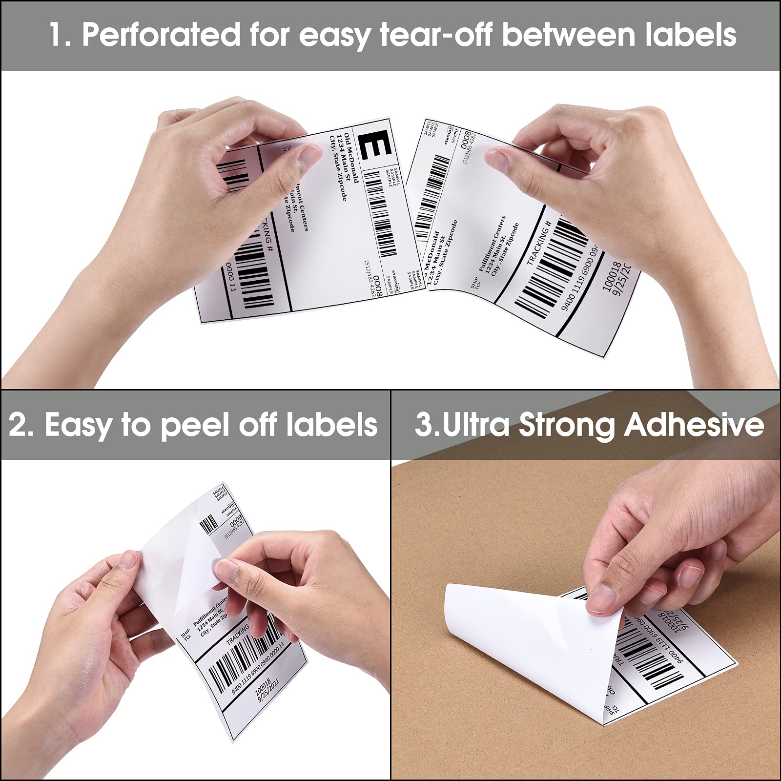 Pacific Mailer 4" x 6" Thermal Labels Direct Thermal Shipping Labels 500 Fanfold Labels