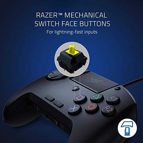 Razer Raion Fightpad for PS4, PS5 Fighting Game Controller: 8 Way D-Pad - Mechanical Switch Front Buttons - 3.5mm Headset Jack – Black