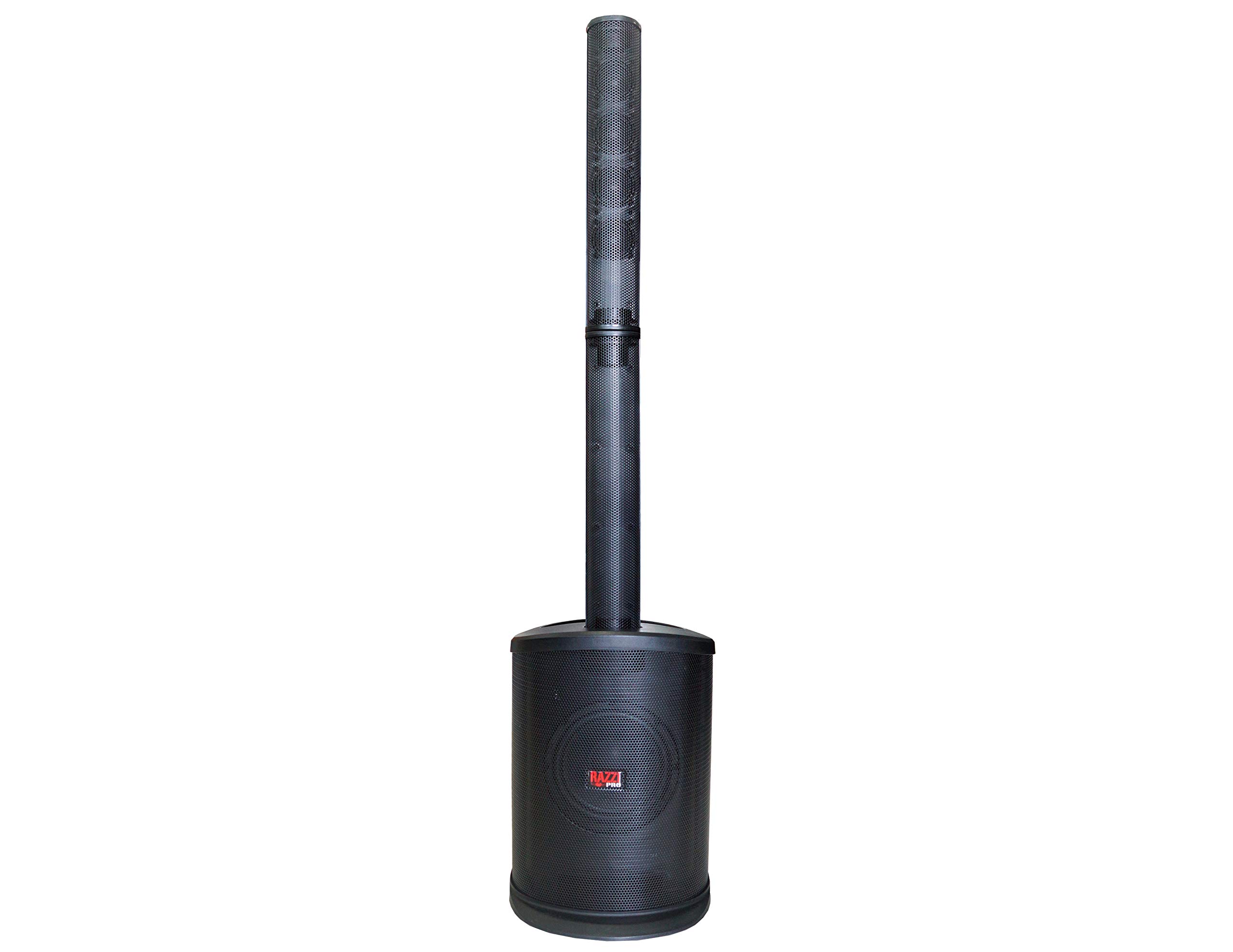 RAZZI PRO Elite Line Array System All in one 8" Subwoofer with 2 Section Tower with 4 x 3 Speaker Built-in Bluetooth, USB/SD Card Reader Fm Radio Tuner, LCD Display, 4500 Watts p.m.p.o