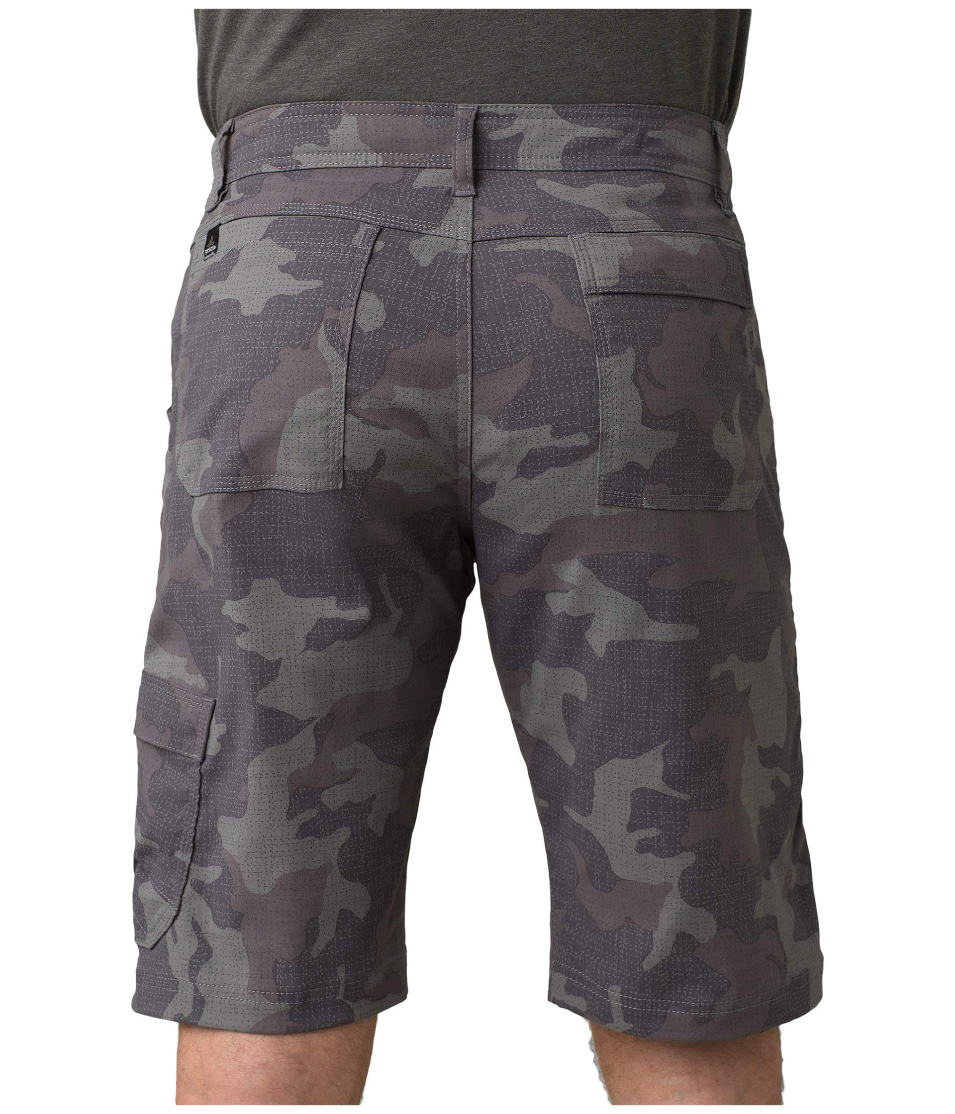 prAna Men's Stretch Zion Short, Gravel Camo, 32W x 12L