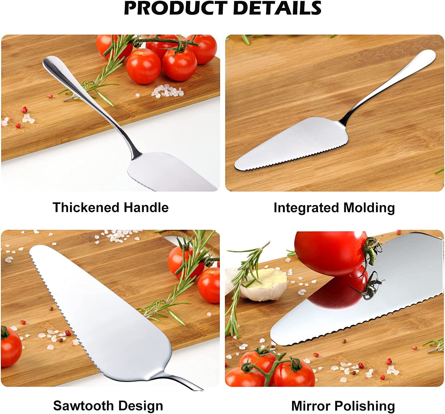 Spatula Pizza Server, 4 Pcs Pie Server, Tainless Steel Pie Spatula, Multi-Function Pizza Spatula, Cake Server Spatula for Celebration Party Wedding Home or More (Four Colors)