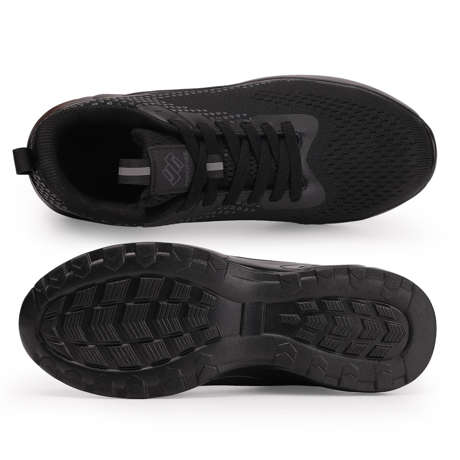 NIFOFISE Steel Toe Shoes for Women Safety Work Shoes Composite Toe Sneakers Slip Resistant Blk 38.5