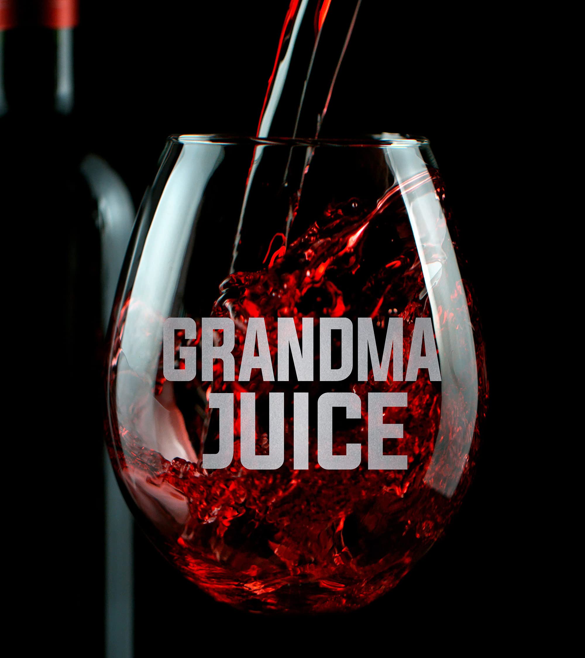 Promotion & Beyond GRANDMA JUICE Stemless Wine Glass - Funny Gift for Grandmother From Daughter Son Husband - Mother's Day