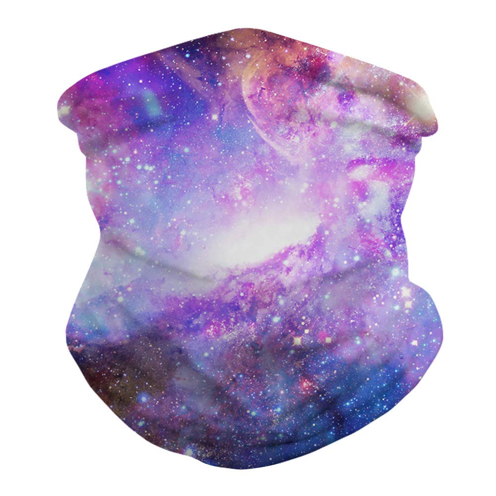 Outdoors Seamless Neck Gaiter, Headwrap, Balaclava, Helmet Liner Face Mask Star Sky Printted Bandanas for Dust (XK1)