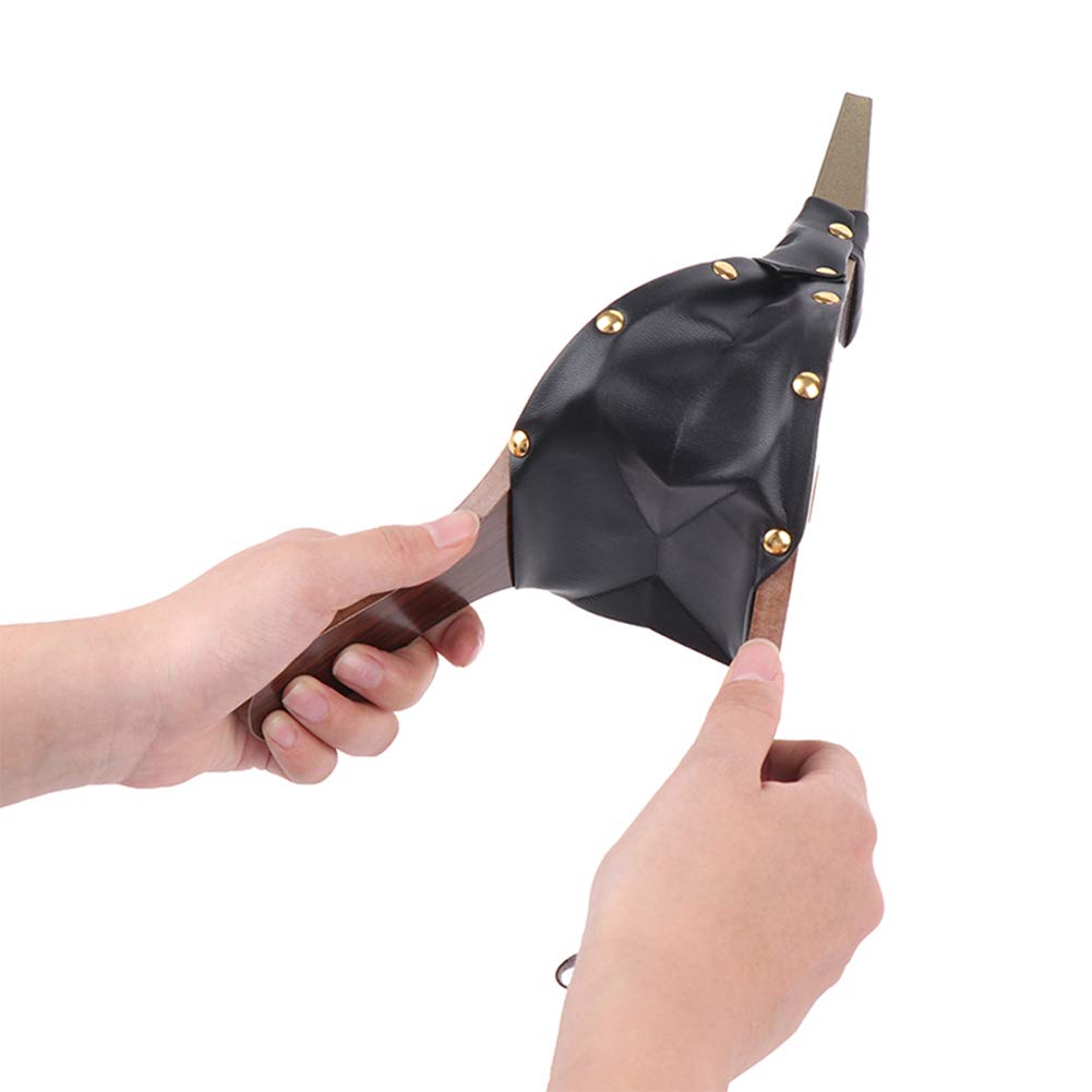 PETIT MANON Fireplace Bellows 12" x 5" Wooden fire-Resistant Bellows with Hanging and Casting nozzles, Suitable for Outdoor Camping Barbecue Chimney Manual Bellows Tool Accessories (1 pc, Brown)